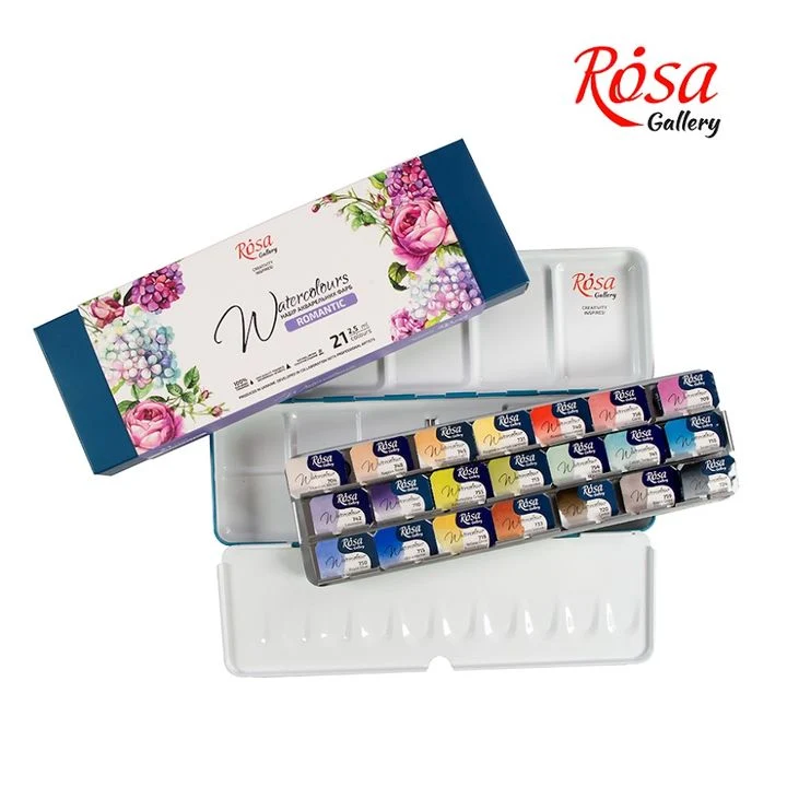 Akvarelne boje Galerija Rosa - set Romantic 21 x 2,5 ml