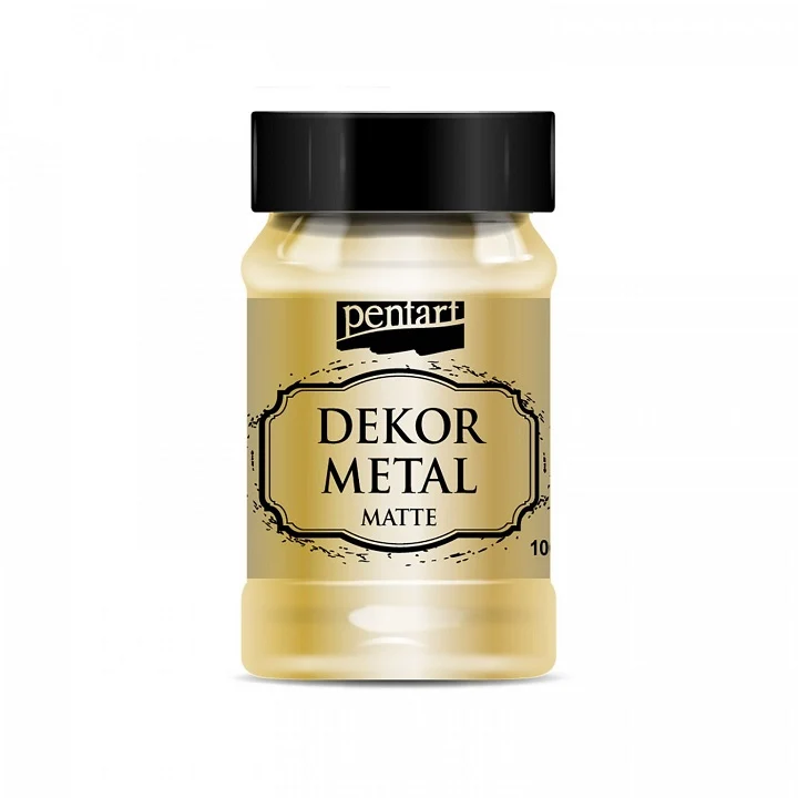 Dekorativna boja Pentart 100 ml mat metalik – Zlatna