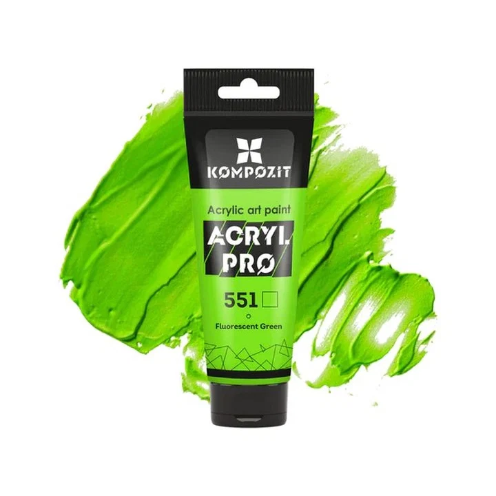 Fluorescentna akrilna boja ACRIL PRO ART Kompozit 75 ml – 551 zelena