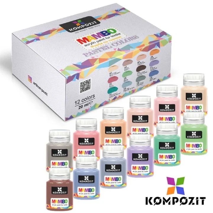 MAMBO Pastelni set boja za tekstil i kožu
