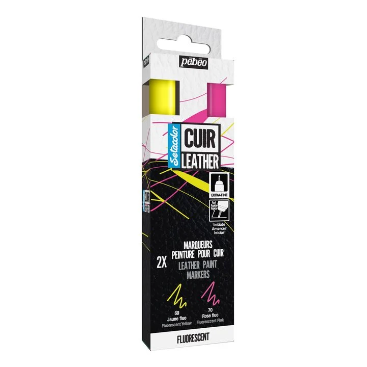 Markeri za kožu Pebeo Setacolor - fluorescentni set 2 kom