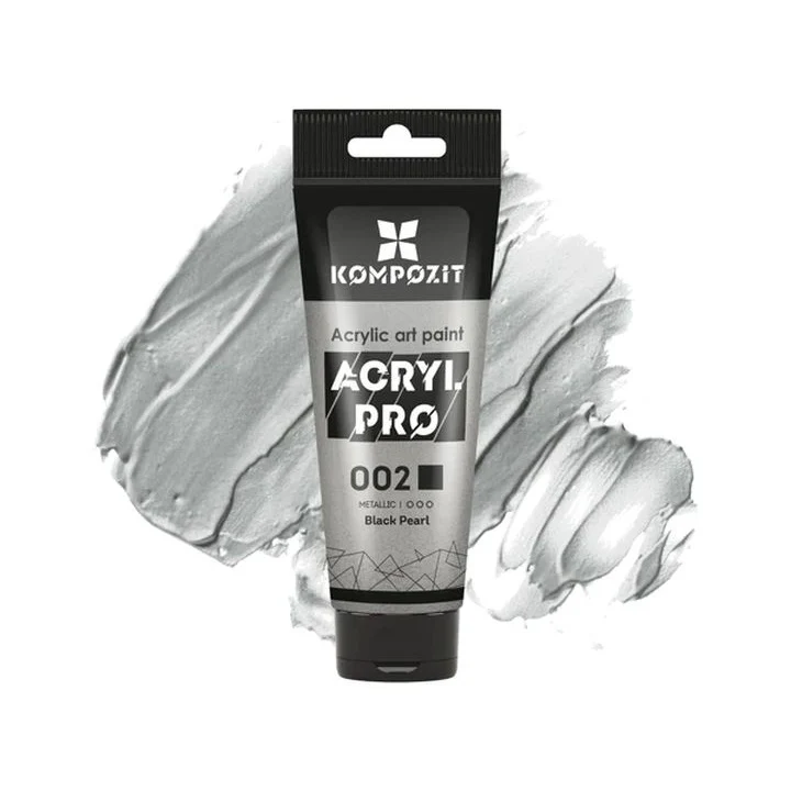Metalik akrilna boja ACRIL PRO ART Kompozit 75 ml – 002 crni biser