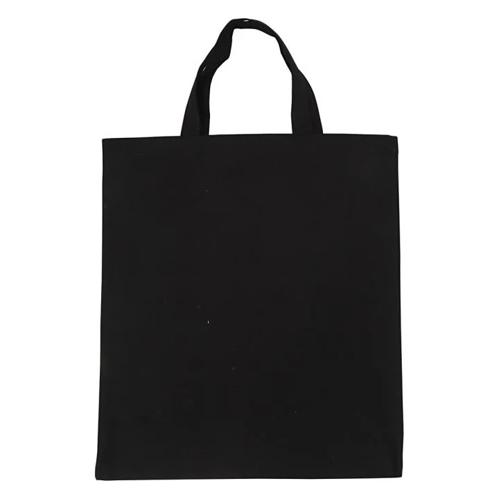 Pamučna crna torba za kupovinu - 38 x 42 cm