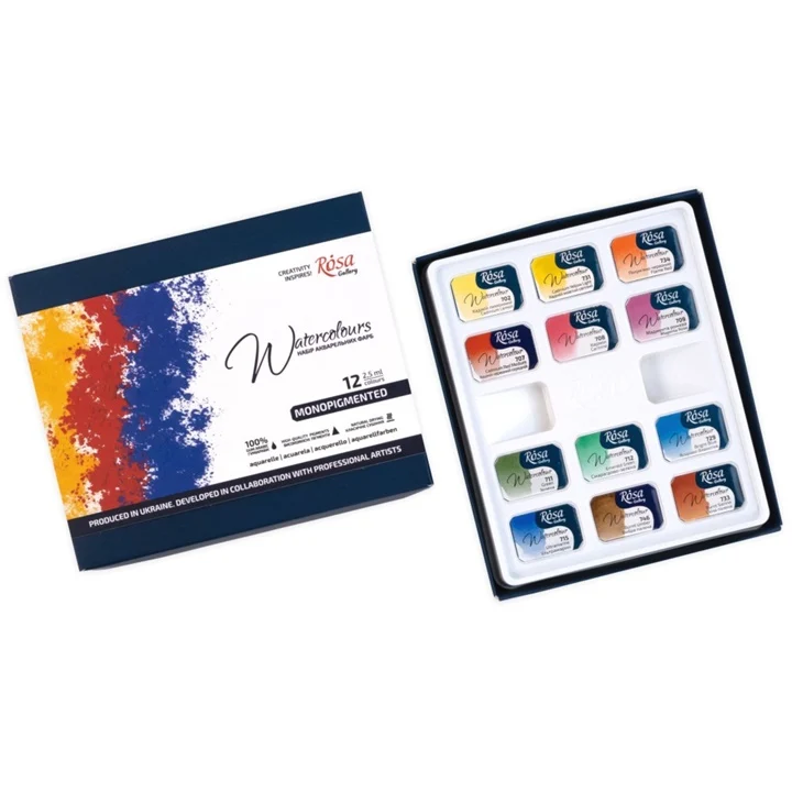 ROSA Galleri monopigmentirane akvarelne boje 12x2,5 ml