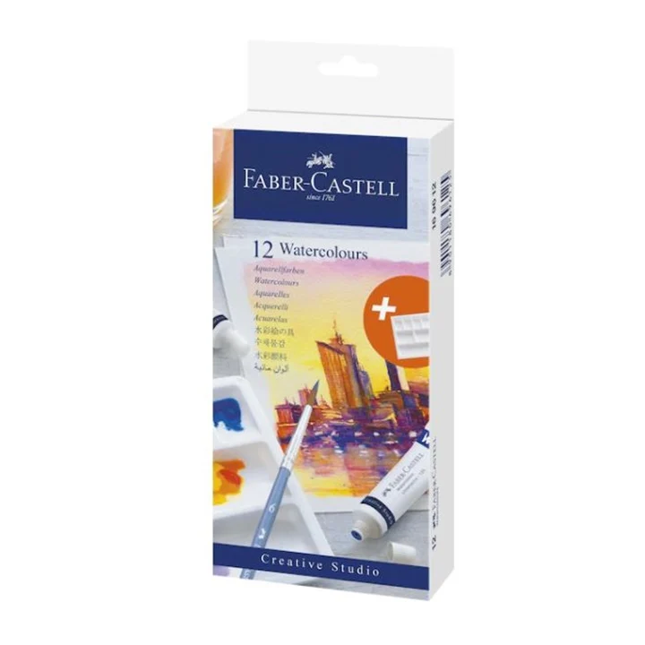 Set akvarel boja u tubi sa paletom – 12 x 9 ml