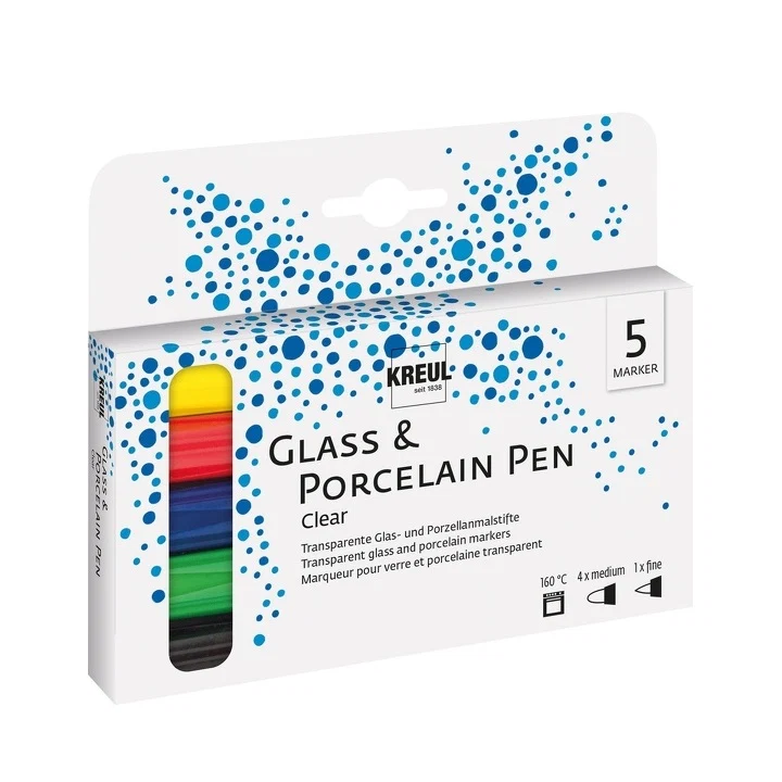 Set flomastera za porcelan i staklo Hobby Line - 5 kom