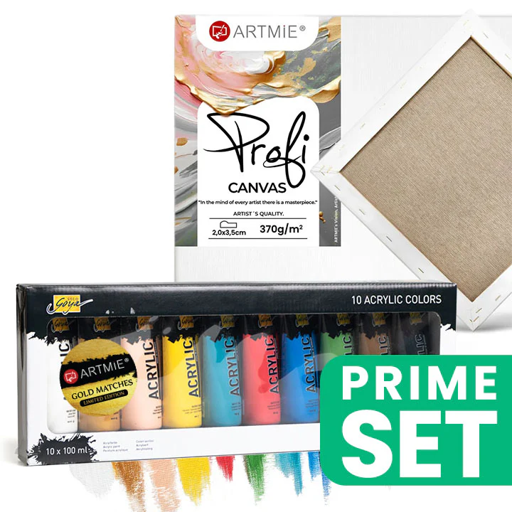 Solo Goya set akrilnih boja - ARTMIE zlatne šibice sa platnom