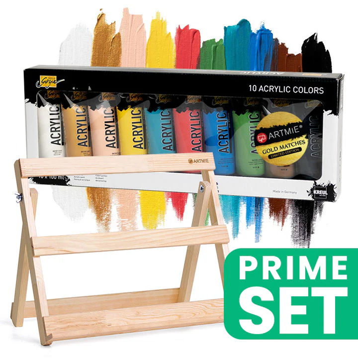 Solo Goya set akrilnih boja - ARTMIE zlatne šibice sa postoljem