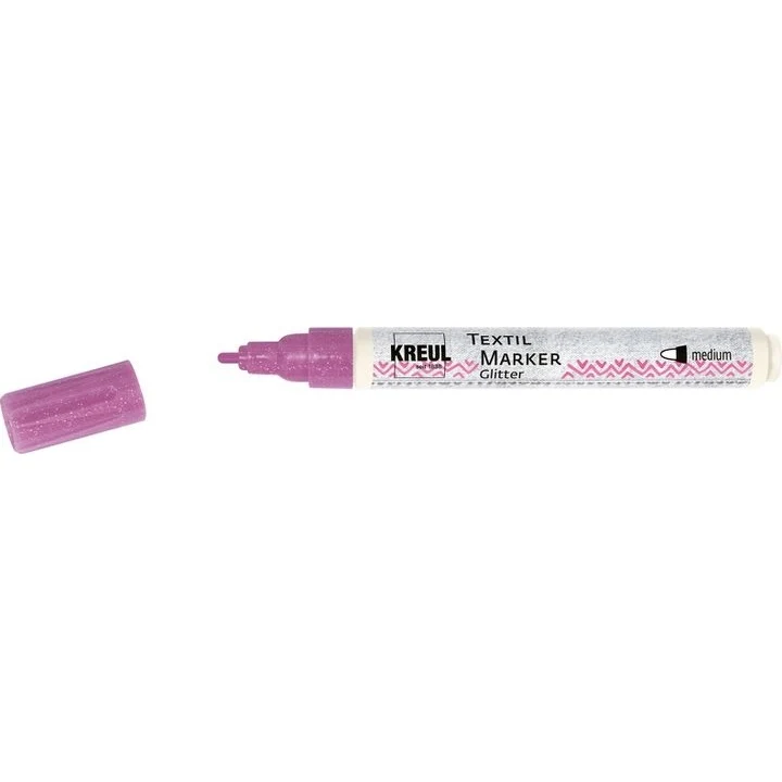Glitter markeri za tekstil Kreul medium – Rose