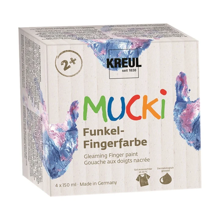 Svetlucave boje nanosive prstima 150 ml MUCKI - set 4 x 150 ml