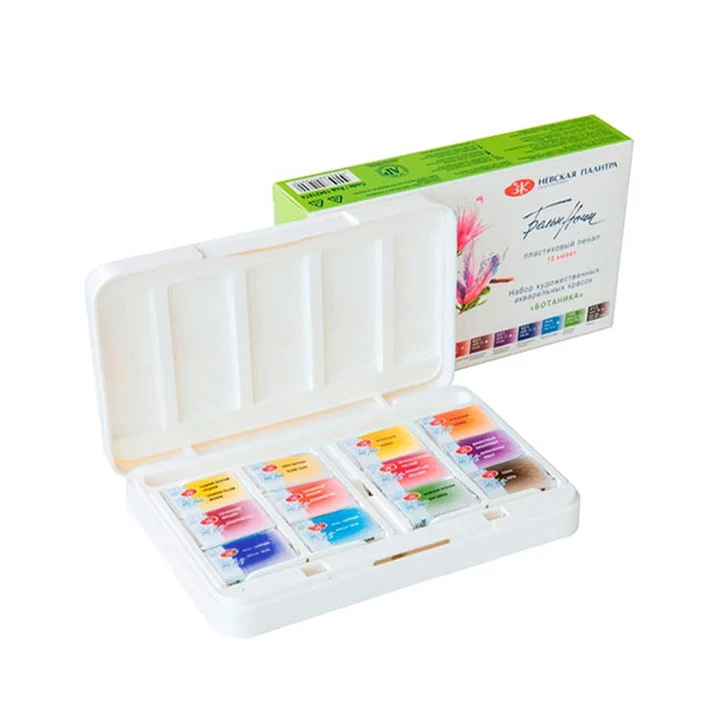 Akvarel boje White Nights Botanica u plastičnoj kutiji - 12 kom