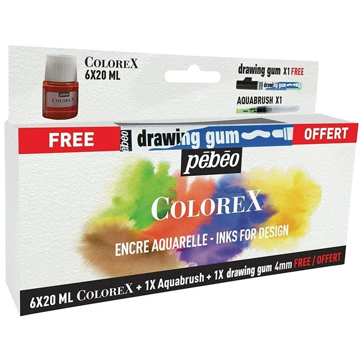 Akvarel mastilo Colorex Pebeo - set 6 x 20 ml