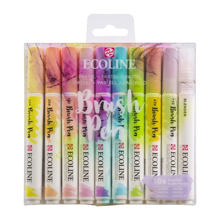 Akvarel olovke Ecoline Brush Pen Pastel | Set od 10 komada