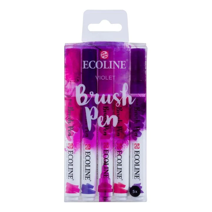 Akvarel olovke Ecoline Brush Pen Violet | Set od 5 komada