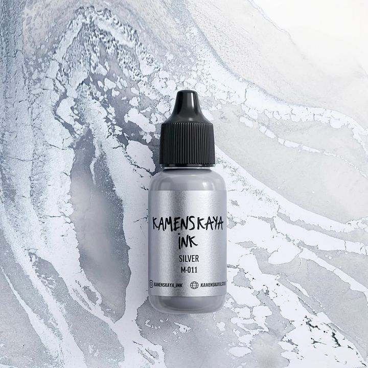 Alkohol metalik mastilo KAMENSKAYA 15ml – M-011 srebro