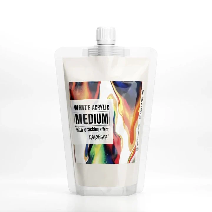 Beli akrilni srednji KAMENSKAYA sa efektom pucketanja – 500 ml