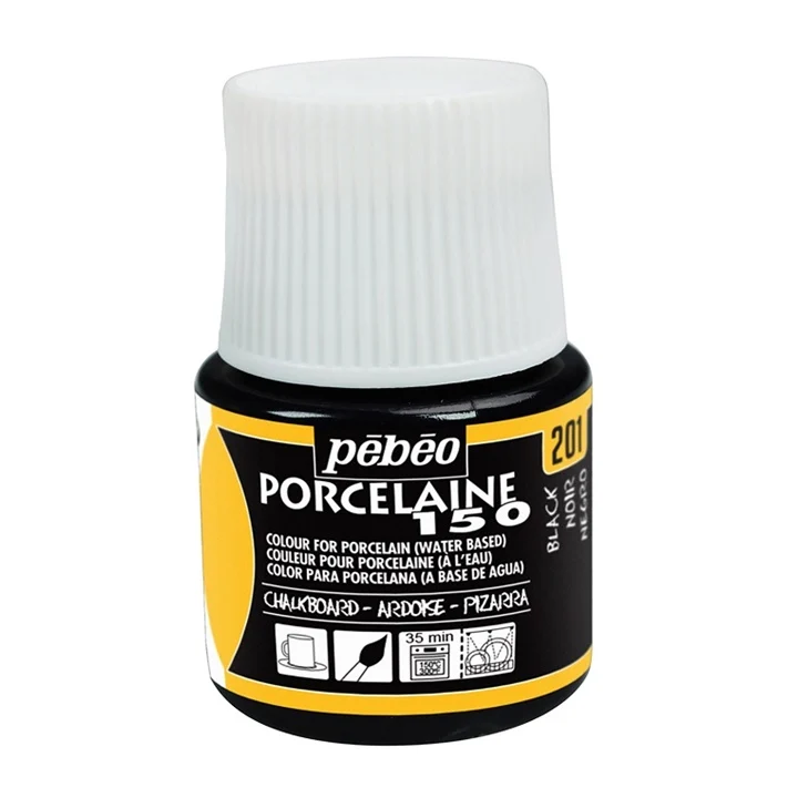 Boja sa efektom table za porcelan Pebeo Porcelain 150 45 ml - crna