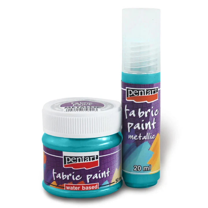 Boja za tekstil metalik - 20 ml – Metalik svetlo plava