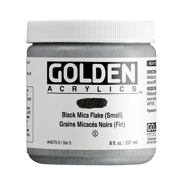 GOLDEN Heavi Bodi Mica Flake Akrilna boja – 4075 crna zrnasta