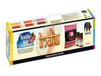 INDIJA Set boja za tekstil 6x20ml
