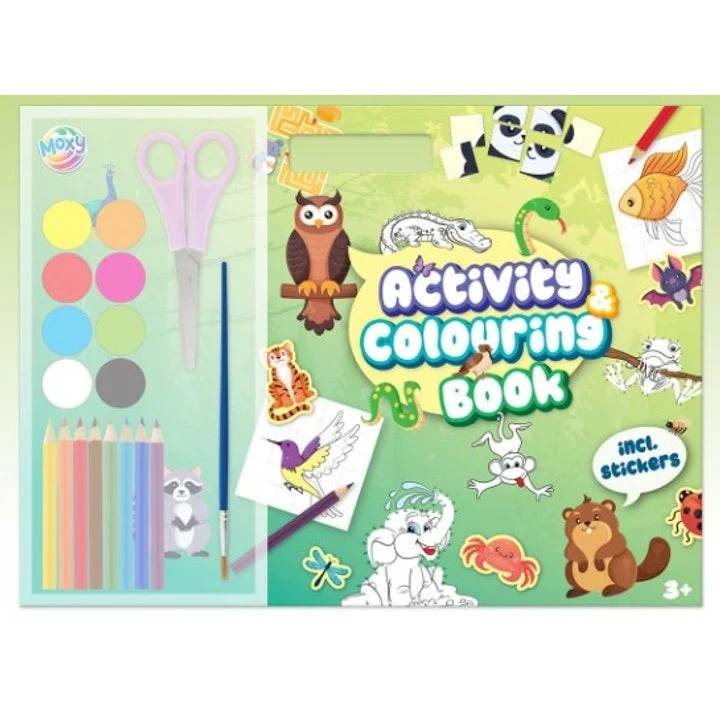 MOXY Set knjižica za aktivnosti i bojenje sa bojama, bojicama i nalepnicama