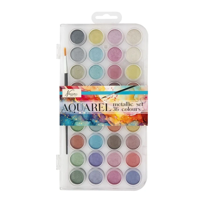 Metalik set akvarela Nassau 36 kom + kist
