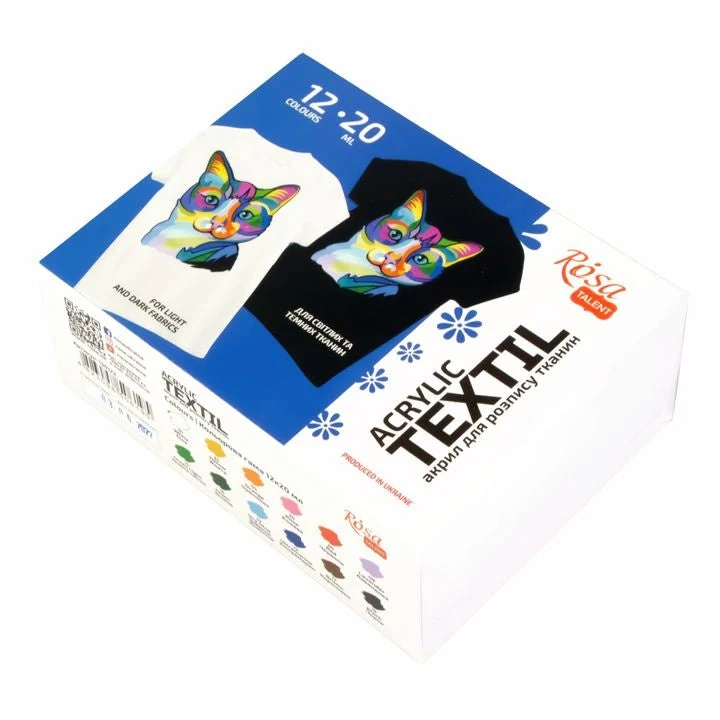 Set akrilnih boja za tkaninu CAT | ROSA TALENT – 6 boja