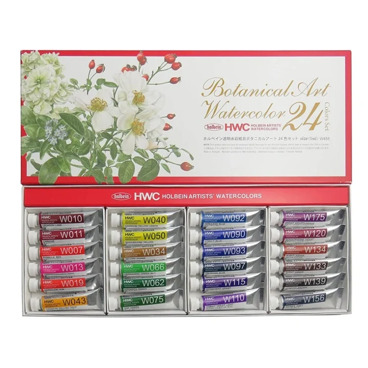 Set akvarela Botanical - Holbein - 24 x 5 ml