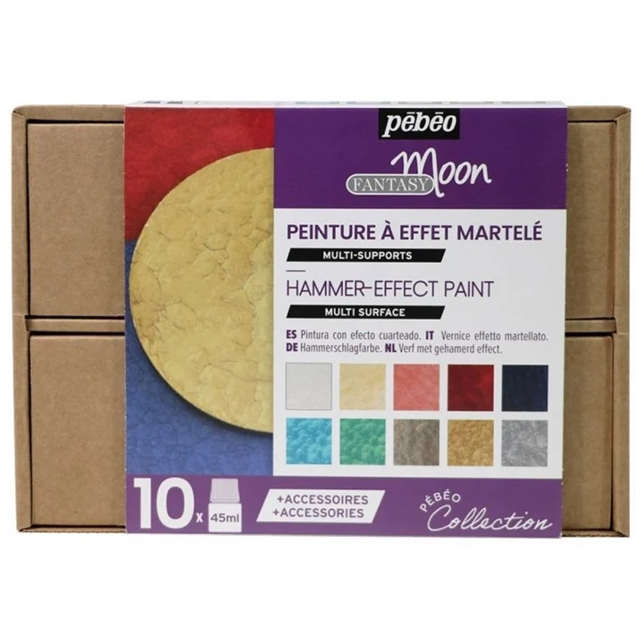 Set boja sa efektom Pebeo Fantasy Moon Hammer-effect - 10 x 45 ml