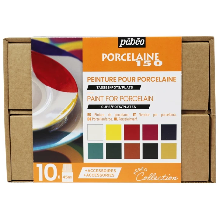 Set boja za keramiku Pebeo Porcelaine 150 - 10 x 45 ml