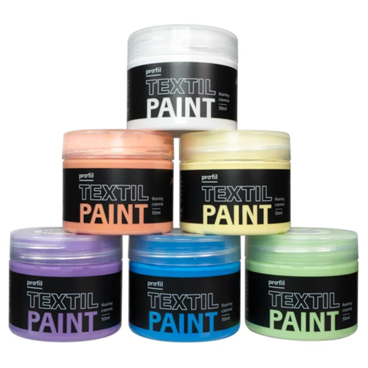 Set boja za tamni tekstil Profil - Pastel Candy 6 x 50 ml