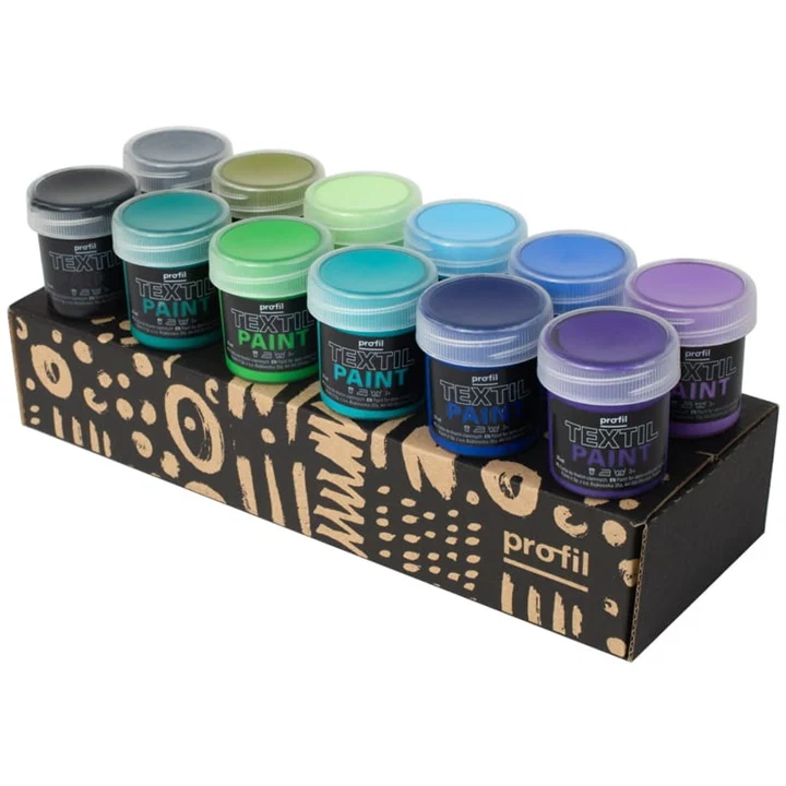 Set boja za tamni tekstil Profil - hladne nijanse 12 x 25 ml