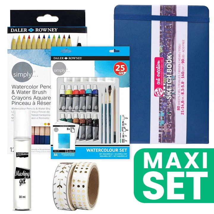 Set za slikanje Art Journal - akvarel - tamnoplava