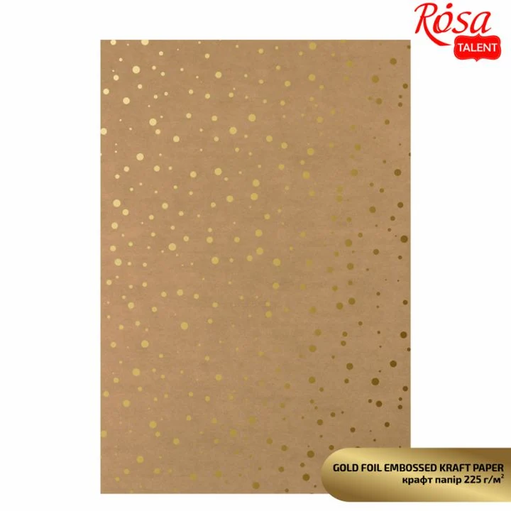 Papiri za scrapbooking sa metalik elementima A4 – zlatne tačkice
