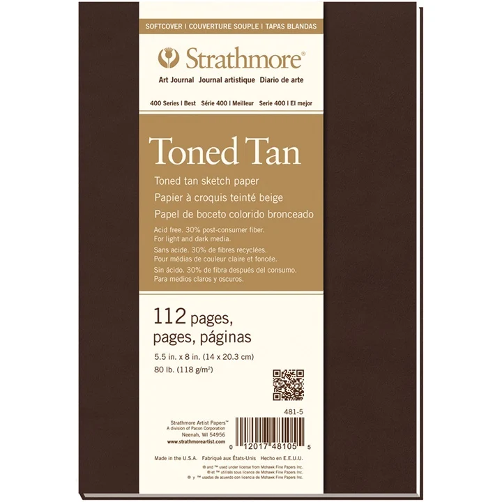 Art Journal Strathmore Tonirani papir Tan meki povez – 14 x 20.3 cm