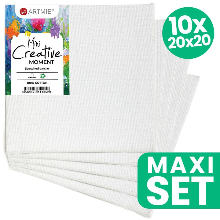 ARTMI Mini set platna za slikanje za hobi - 10 kom - 20x20 cm