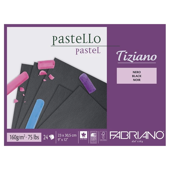 Blok crnih papira za pastel FABRIANO Tiziano – A4