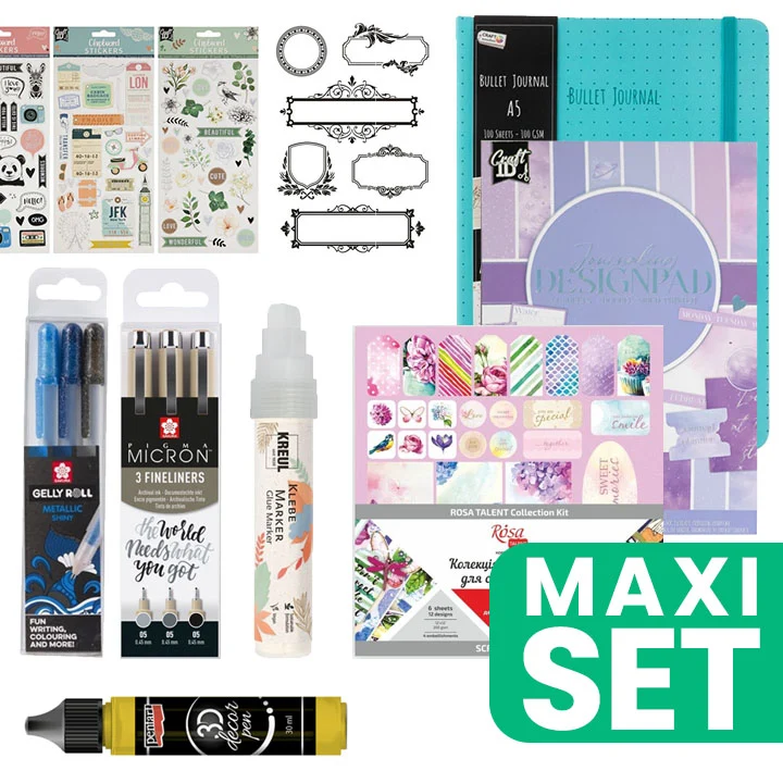 Komplet za pisanje Bullet Journal - hladni tonovi