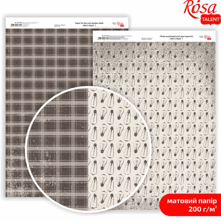 Papiri za scrapbooking Mens Style A4 – No. 1