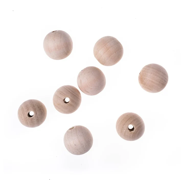 Drvene okrugle perle – 30 mm, 8 kom