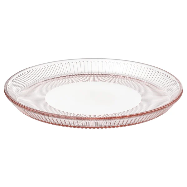 Desertni tanjir, dezen na pruge/roze, 21 cm