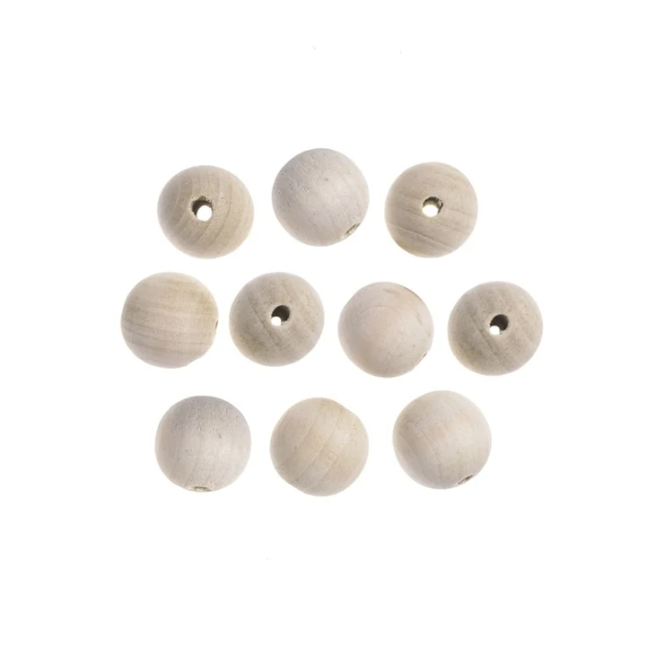 Drvene perle 2,5 cm – pakovanje od 10 – Prirodno