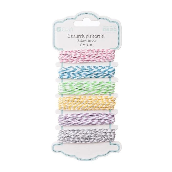 Dvobojni pamučni kanapi DP Craft - set od 6 boja