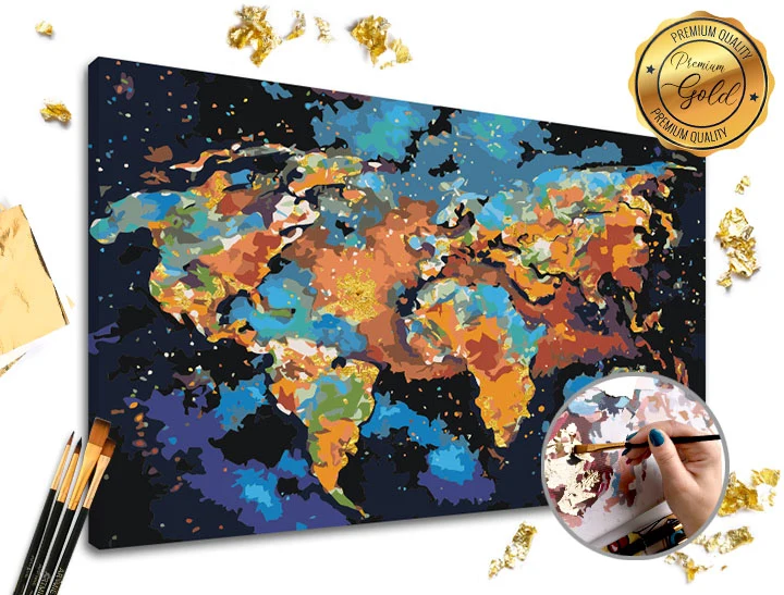 Maľovanie podľa čísel PREMIUM GOLD | Farebný svet