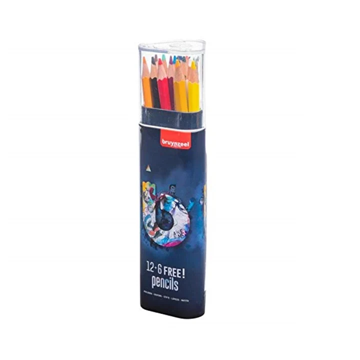 Set bojica u metalnoj kutiji Bruynzeel - blue - 18 komada