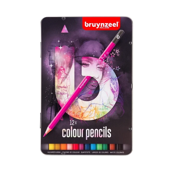 Set bojica u metalnoj kutiji bruynzeel - pink – 12 ks