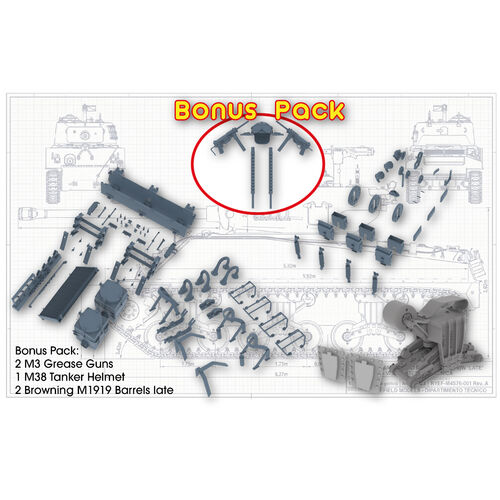 NEW! HD Models 35333 M4A1 (76) Sherman VVSS Late - Total Upgrade Bundle + Bonus Pack (for Takom Kits - Adaptable also to Italeri / Dragon & Tasca Kits)