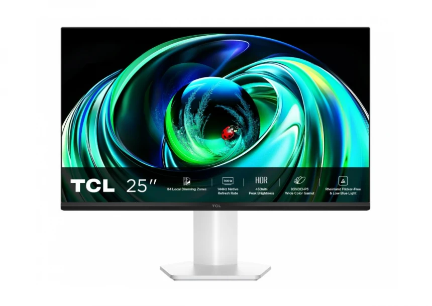 Monitor TCL 25G54 24,5"/IPS MiniLED/1920x1080/144Hz/5ms GtG/VGA,HDMI/VESA/belo-crna