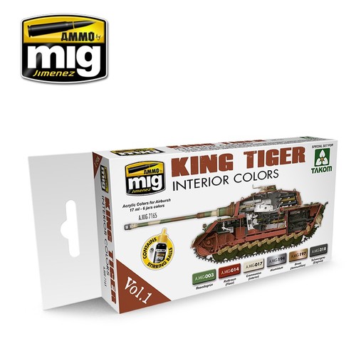 AMMO of Mig Jimenez A.MIG 7165 King Tiger Interior Color (Special Takom Edition) VOL.1 Set