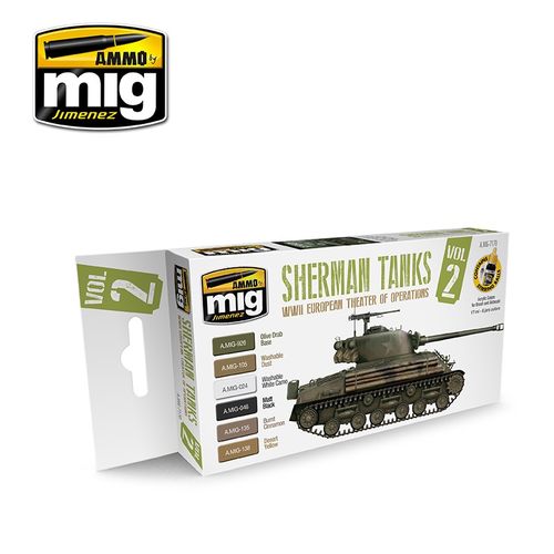 AMMO of Mig Jimenez A.MIG-7170 Sherman Tanks Vol. 2 (WWII European Theater of Operations) Set